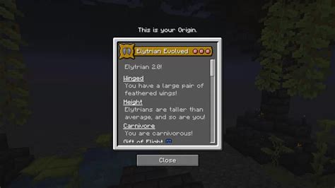 Minecraft Origin Addon Elytrian Evolved Origin Minecraft Data Pack