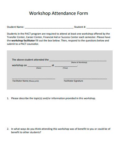 FREE 50 Attendance Form Samples In PDF MS Word FREE 50 Attendance Form Samples In PDF MS Word
