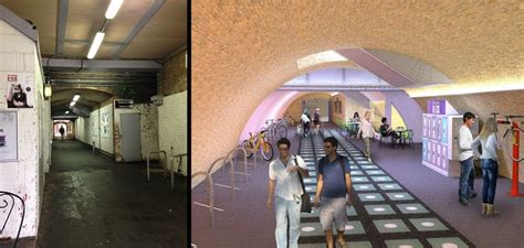 Revamped Pedestrian Underpass Design With Interactive Lighting