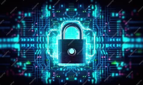 Premium Photo Cyber Security Concept Lock Symbol From Lines And Triangles Point Connecting