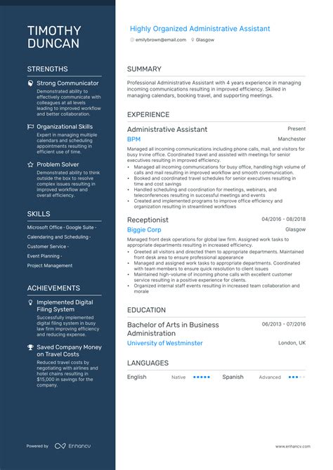 3 Administrative Assistant Cv Examples For 2023