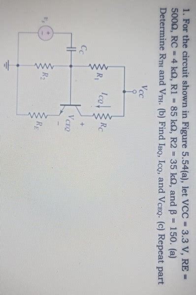 Solved 1 For The Circuit Shown In Figure 554a Let Vcc