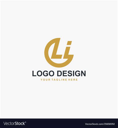 Letter Li Logo Design Abstract Font Royalty Free Vector