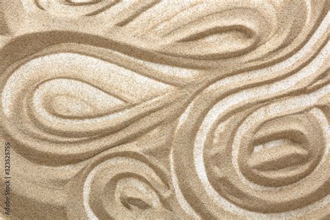Drawings In The Sand Art Therapy Pattern Of Sand Flat Lay Top View