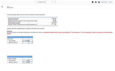 solved question 1 of 11 save and exlt submit value 10 00