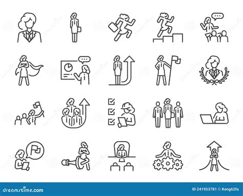 Icons Set Of Inclusion Genders And Ranking Line Icons For Web App