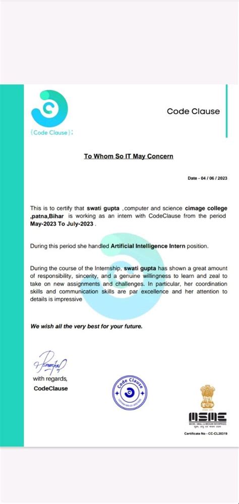 Hello Codeclause Certificateofcompletion Swati Gupta 13 Comments