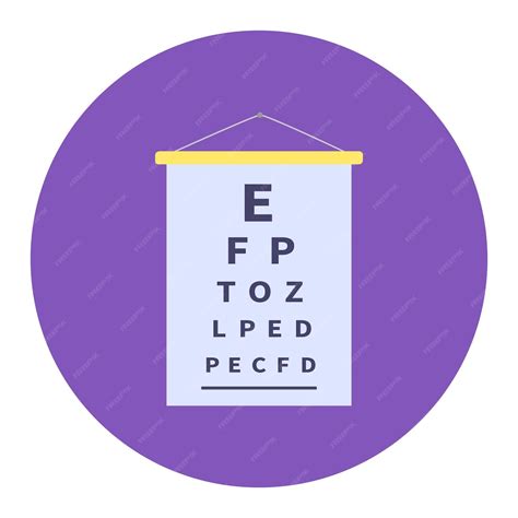 Premium Vector Eye Chart With Letters Decreasing In Size On A Hanging