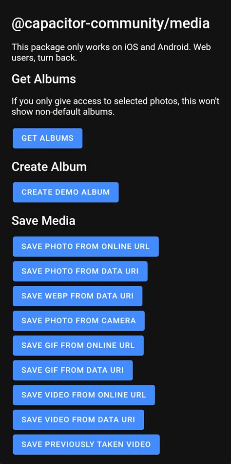 Github Capacitor Communitymedia Capacitor Plugin For Saving And Retrieving Photos And Videos