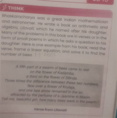 Thinkbhaskaracharya Was A Great Indian Mathematician And Astronomer He