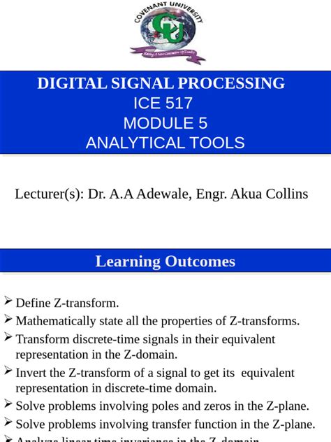 digital signal processing week 5 1 pdf mathematical objects