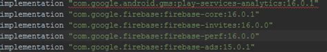 Android All Gmsfirebase Libraries Must Use The Exact Same Version