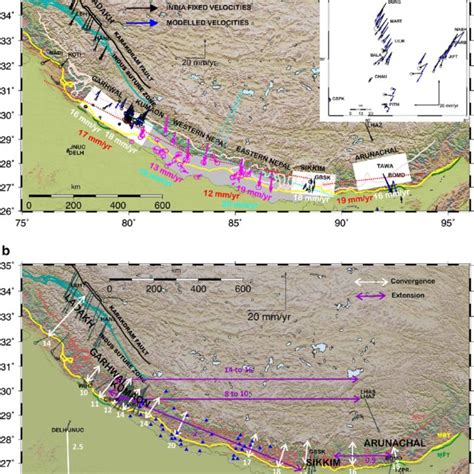A Observed Surface Gps Velocities And Modeled Velocities In Download Scientific Diagram