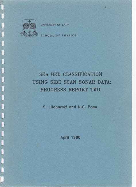 Pdf Seabed Classification Using Side Scan Sonar Data Progress Report Two