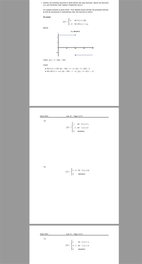 solved rewrite the following functions in terms unit step