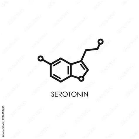 Serotonin Molecular Structure Neurotransmitter Molecule Skeletal