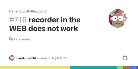 Recorder In The Web Does Not Work · Issue 716 · Canardouxfluttersound · Github