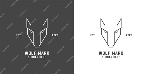 Premium Vector Wolf Face Outline Logo Design Illustration Outline Vector Icon Simple Flat
