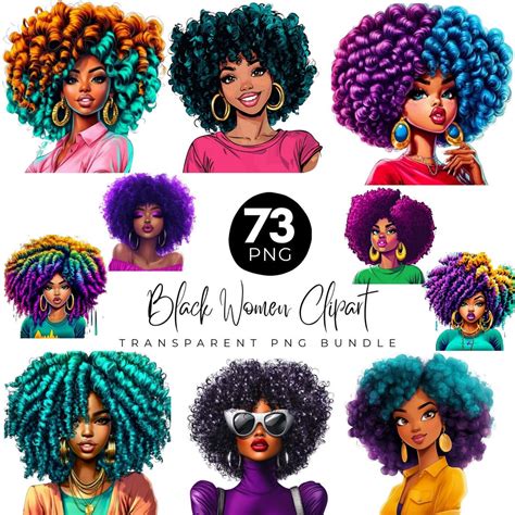 73 Black Women Clipart African American Clipart Afro Girl Png Boss