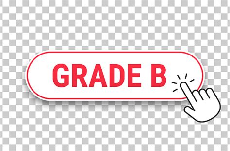 grade b 3d click web button with hand cursor on blank background stok