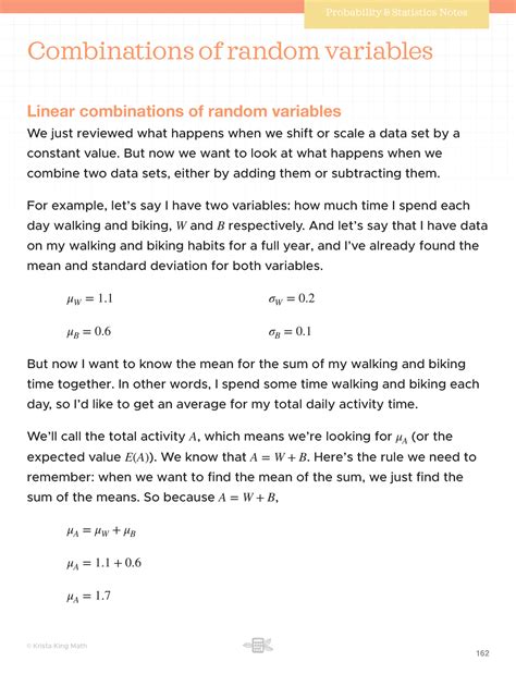 combinations of random variables combinations of random variables
