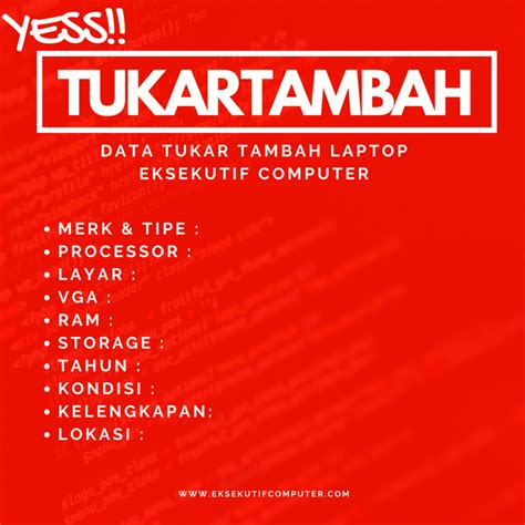 Tukar Tambah Laptop Di Jakarta Bekasi Dan Bandung