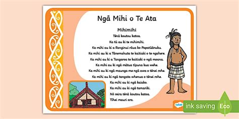 Ngā Mihi O Te Ata Greetings Poster