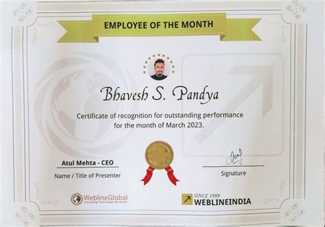 Bhavesh Pandya On Linkedin Employeeofthemonth Gratitude Teamwork Success Weblineindia