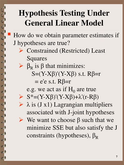Ppt Hypothesis Testing Under General Linear Model Powerpoint