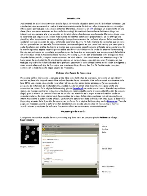 Processing Manual Pdf Java Lenguaje De Programación Lenguaje De