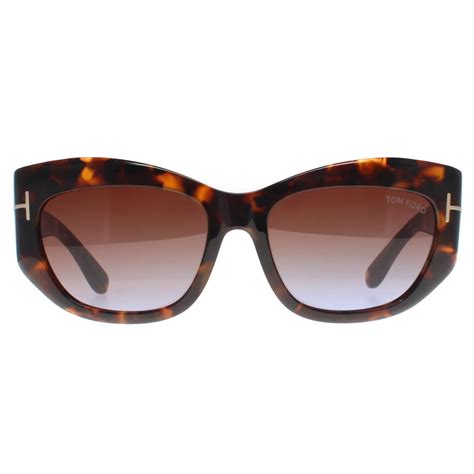 Sunglasses Cat Eye Dark Havana Brown Gradient Brianna Ft1065 Tom Ford