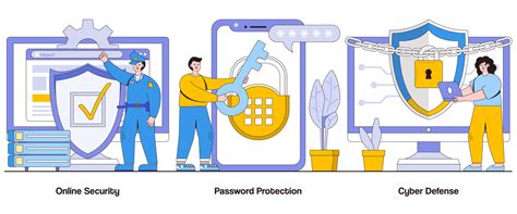 Online Security Password Protection Cyber Defense Concept Digital