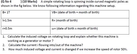 solved q no 4 10 marks a simple rotating loop is