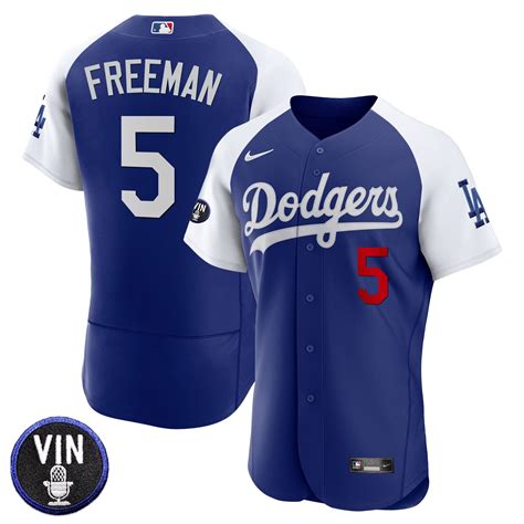 Freddie Freeman Mens Los Angeles Dodgers Vin Scully Patch Flex Base