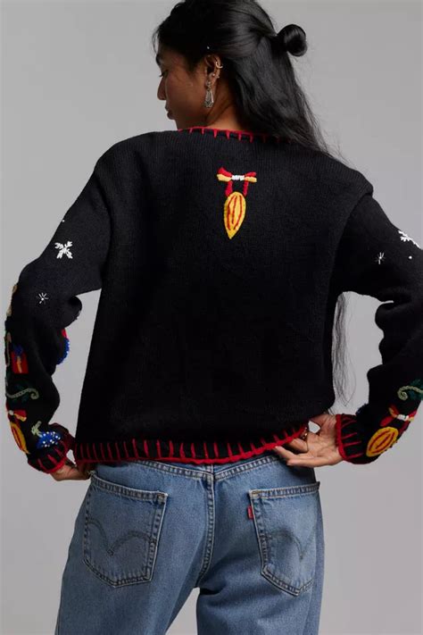 Urban Renewal Vintage Christmas Cardigan Sweater Urban Outfitters