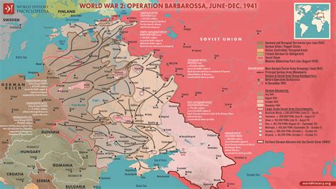 Map Of Operation Barbarossa June December 1941 World History