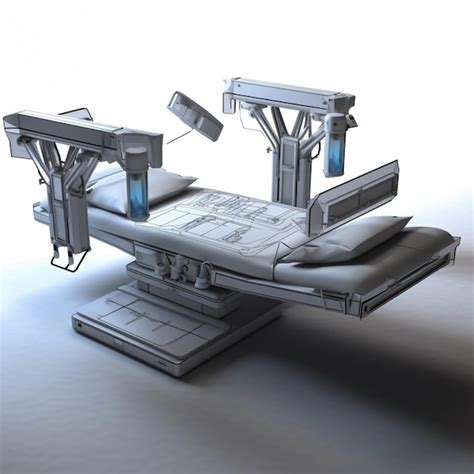 Premium Ai Image A Medical Table With A Medical Table And A Microscope