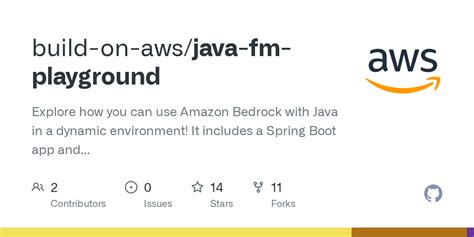 GitHub Build On Aws Java Fm Playground Explore How You Can Use Amazon Bedrock With Java In A