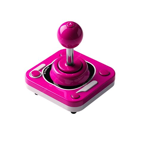 Vibrant Pink Joystick With Glossy Finish Featuring Round Raised Controller Ball On Square Base