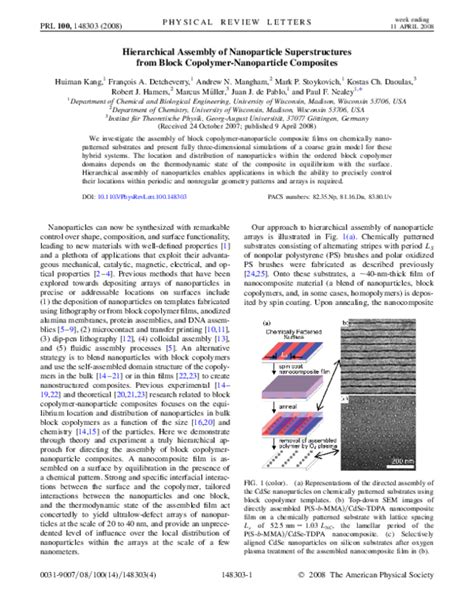 Pdf Hierarchical Assembly Of Nanoparticle Superstructures From Block Copolymer Nanoparticle