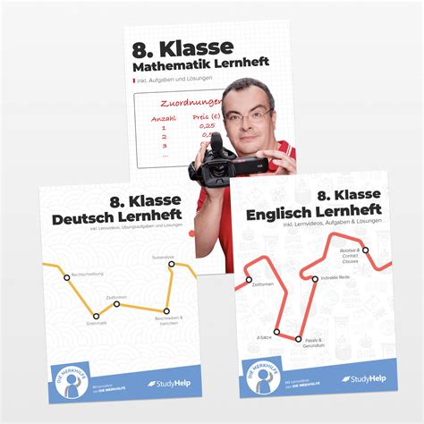 8. Klasse Hauptfächer Lernhefte Set | inklusive Lernvideos – StudyHelp Shop