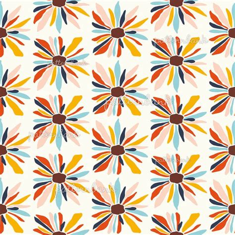 Colorful Flowers By Vidhi Chaudhary Seamless Repeat Royalty Free Stock