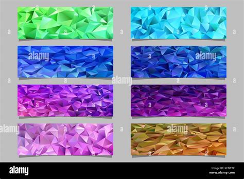 Abstract Irregular Triangle Mosaic Banner Template Background Set
