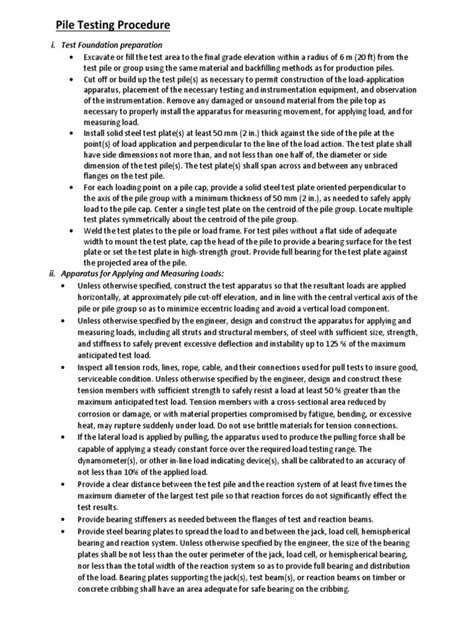 Pile Testing Procedure As0827108 Pdf Deep Foundation Beam
