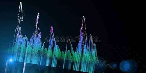 Abstract Background Graph Wavy Grid With Spheres With Light Technology Wireframe Interlacement