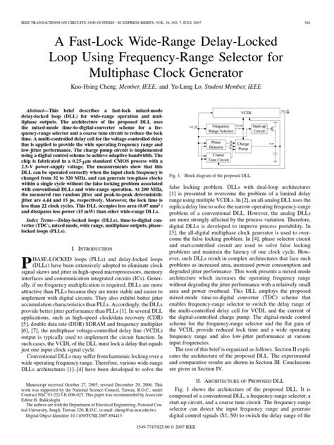 A Fast Lock Wide Range Delay Locked Loop Using Frequency Range Selector