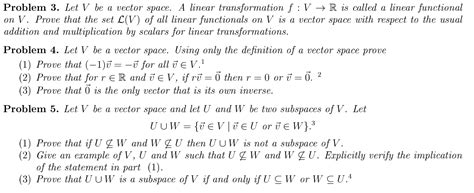 solved problem 3 let v be a vector space a linear