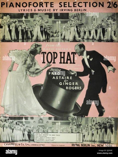 British Sheet Music For Fred Astaire And Ginger Rogers In Top Hat 1935