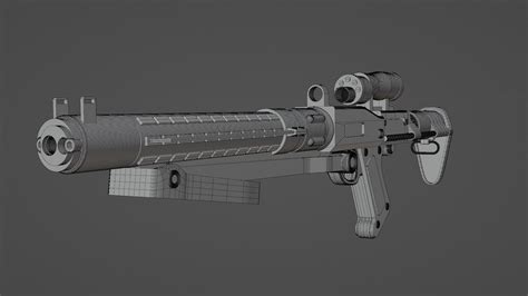 Imperial Armored Commando Blaster Rifle 3d Model Cgtrader