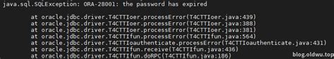连接oracle报错the password has expired oracle密码过期 oldwu s blog